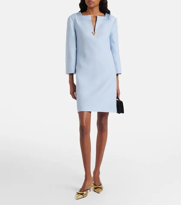 Valentino Garavani Crepe Couture Mini Dress - Blue