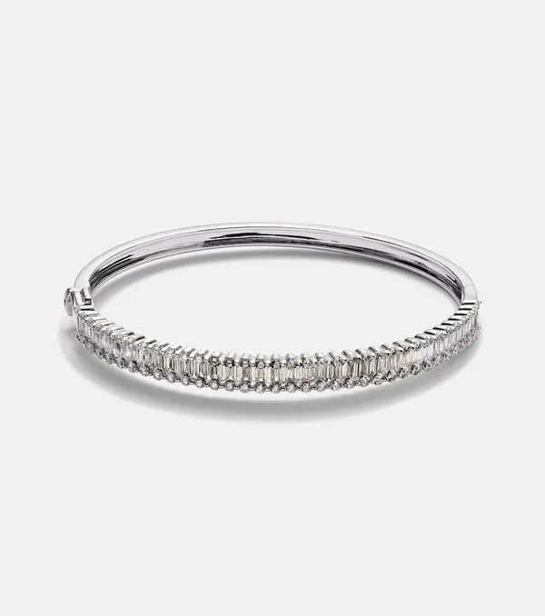 BUCHERER FINE JEWELLERY Baguette And Round Diamond Bangle In 18kt White Gold - Silver