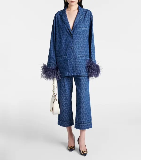Valentino Garavani Feather-trimmed Shirt