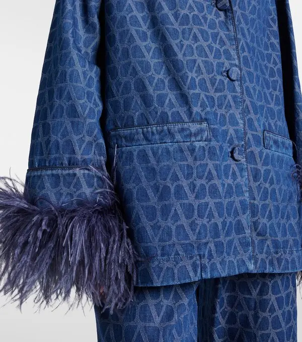 Valentino Garavani Feather-trimmed Shirt