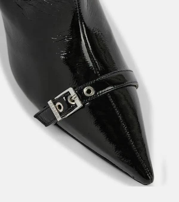 GANNI Eyelets Faux Leather Knee-high Boots