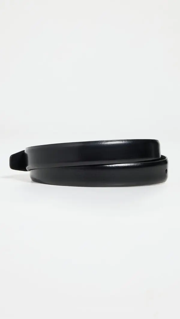 FAVORITE DAUGHTER Cowhide Belt With Polished Hardware - Black Nickel