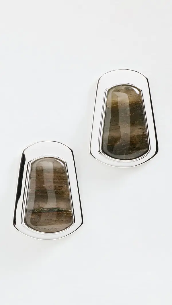 Shashi Clementine Agate Earrings - Silver