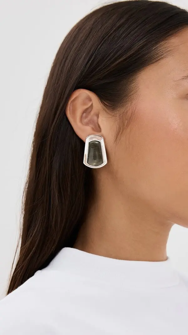 Shashi Clementine Agate Earrings - Silver