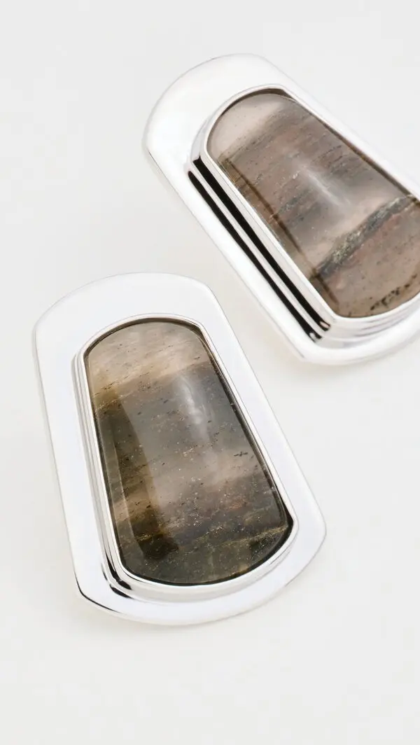 Shashi Clementine Agate Earrings - Silver