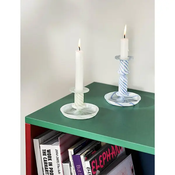 HAY Flare Borosilicate-glass Candle Holder 7cm - White