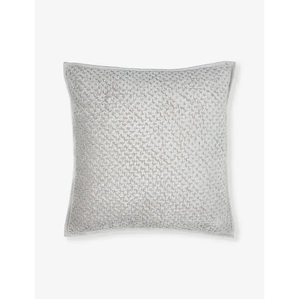 THE WHITE COMPANY Brompton Hand-quilted Small Cotton-blend Cushion Cover 30cm X 50cm - Silvergrey
