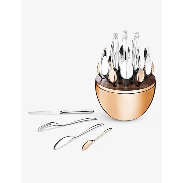 Christofle Mood 18ct Rose-gold And Silver-plated Stainless-steel Cutlery Set Of 24 - One-color