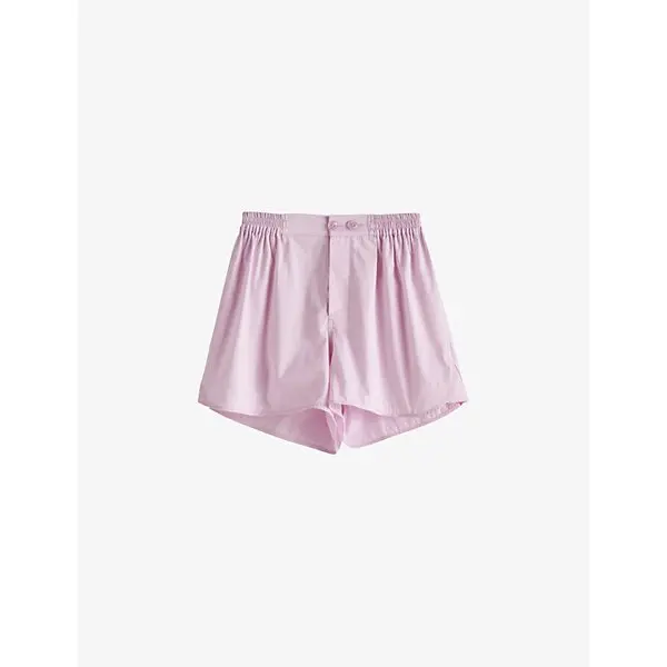 HAY Outline Contrast-trim Cotton Pyjama Shorts - Soft Pink