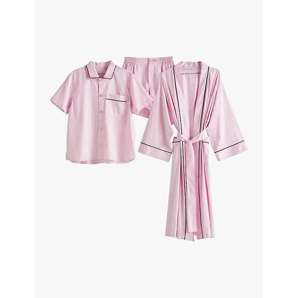 HAY Outline Contrast-trim Cotton Pyjama Shorts - Soft Pink