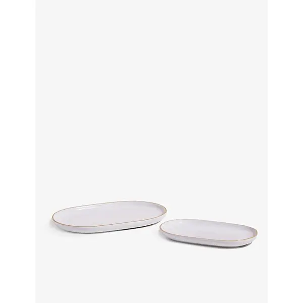 OUR PLACE Gather Ceramic Platters Set Of Two - Steam