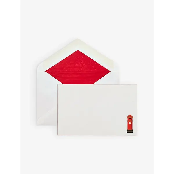 Smythson Postbox Correspondence Cards Pack Of 10 - White Wove