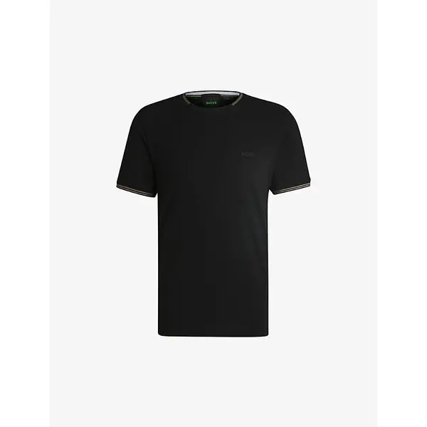 BOSS Logo-print Short-sleeve Cotton T-shirt - Black