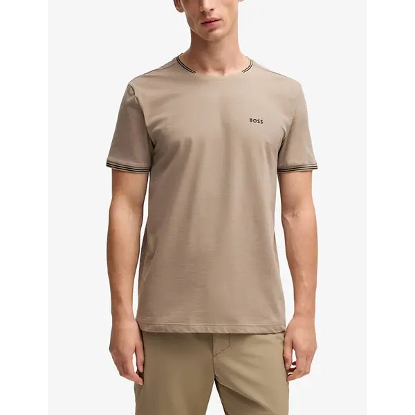 BOSS Logo-print Short-sleeve Cotton T-shirt - Light/pastel Green