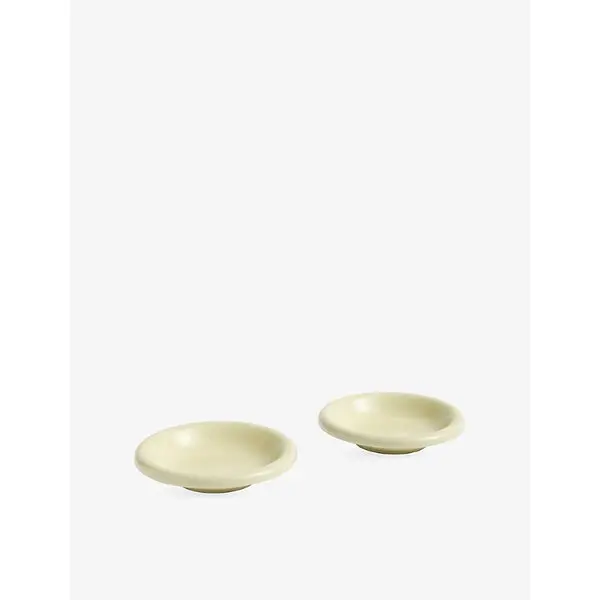 HAY Barro Round Terracotta Bowls Set Of Two - Pistachio