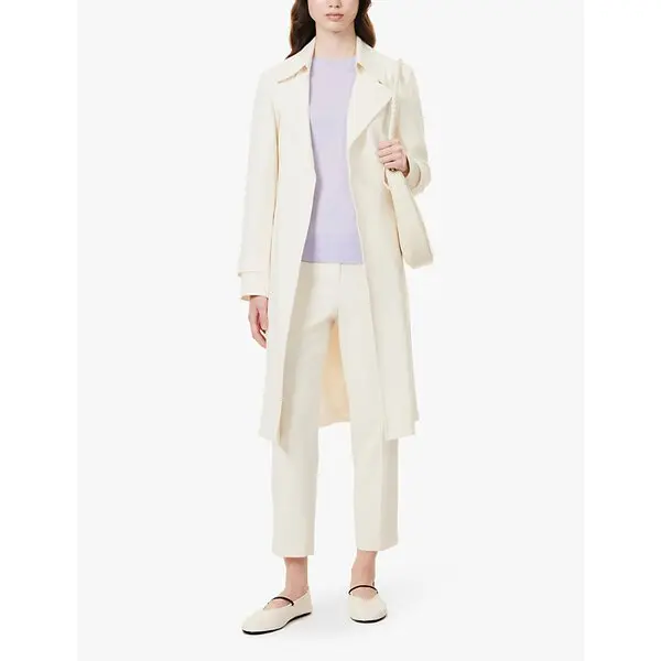 Theory Treeca Cropped Slim-leg Trousers - Rice