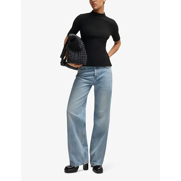 Hugo High-neck Stretch-jersey Top