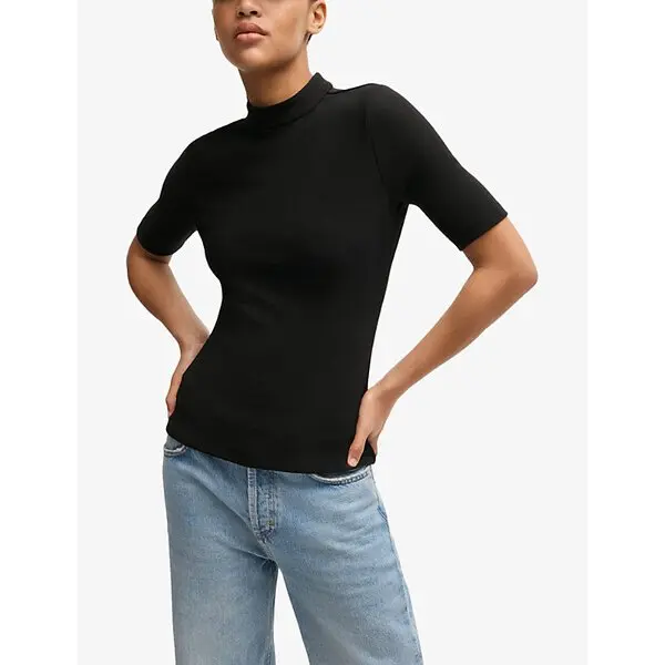 Hugo High-neck Stretch-jersey Top