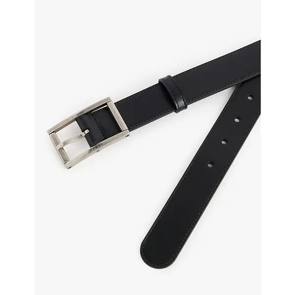 Gucci Logo-Engraved Rectangular-Buckle Leather Belt - Black  display picture 3
