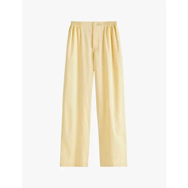 HAY Outline Contrast-trim Cotton Pyjama Trousers - Soft Yellow