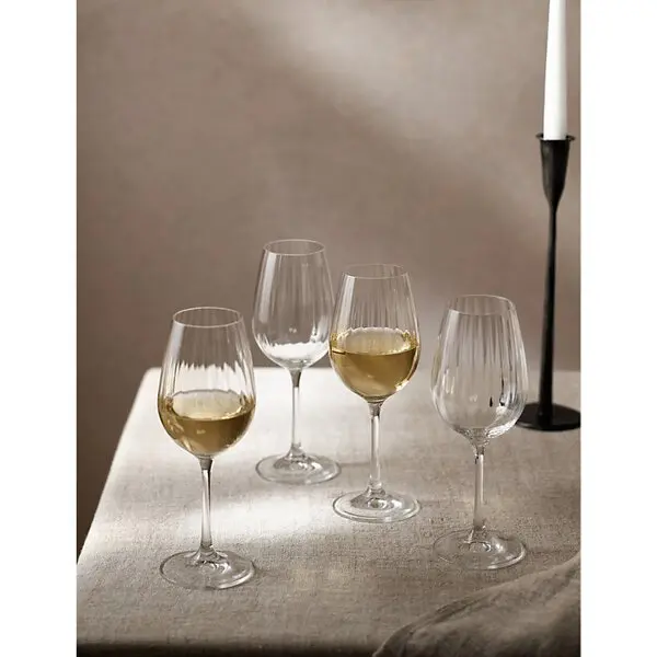 THE WHITE COMPANY Sky Optic Glass Wine Glasses Pack Of Four - Clear