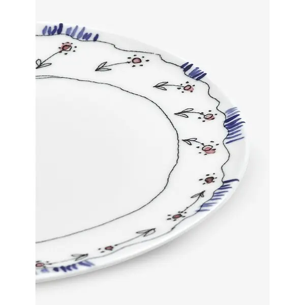 SERAX X Marni Midnight Flowers Flower-motif Bone-china Plate 20cm Set Of Two - One-color