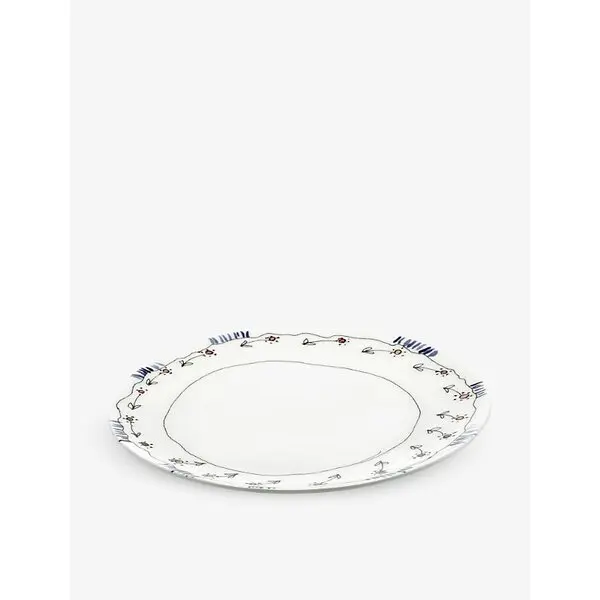 SERAX X Marni Midnight Flowers Flower-motif Bone-china Plate 20cm Set Of Two - One-color