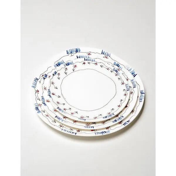 SERAX X Marni Midnight Flowers Flower-motif Bone-china Plate 20cm Set Of Two - One-color