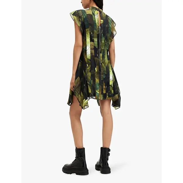 fleur asymmetric hem mini dress Strapless Ruffled Tiered Corset Mini Dress in Maroon Floral Print - 12
