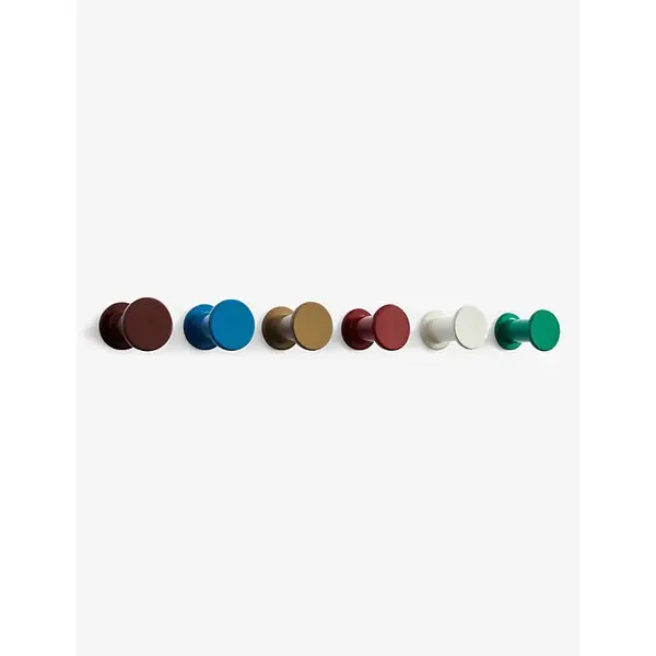 HAY Bolt Round Powder Coated-steel Wall Hooks Pack Of Two - Red