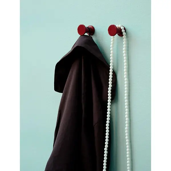 HAY Bolt Round Powder Coated-steel Wall Hooks Pack Of Two - Red