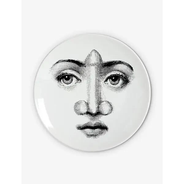FORNASETTI Themes And Variations N.336 Round Porcelain Wall Plate 26cm - One-color