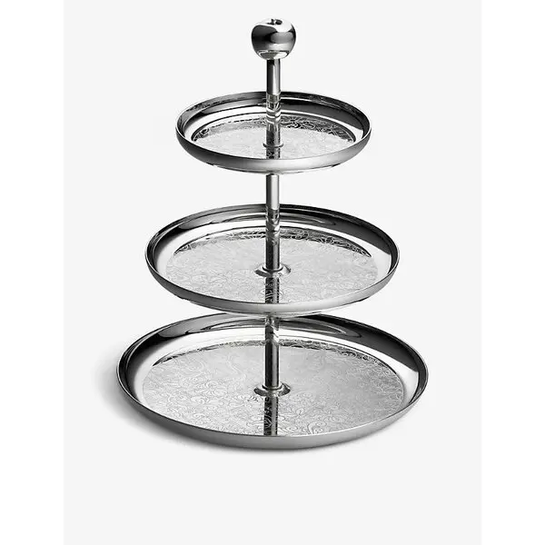 Christofle Jardin D'eden Three-tiered Silver-plated Dessert Stand 23.2cm - One-color