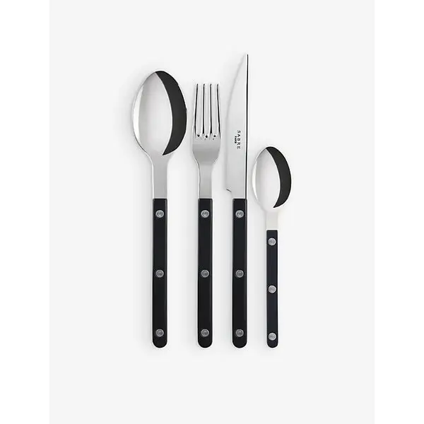 SABRE Bistrot Stainless-steel And Acrylic Cutlery Set Of Four - Black