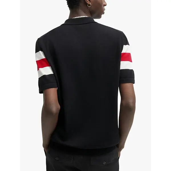 Hugo Button-neck Short-sleeve Stripe Cotton Polo