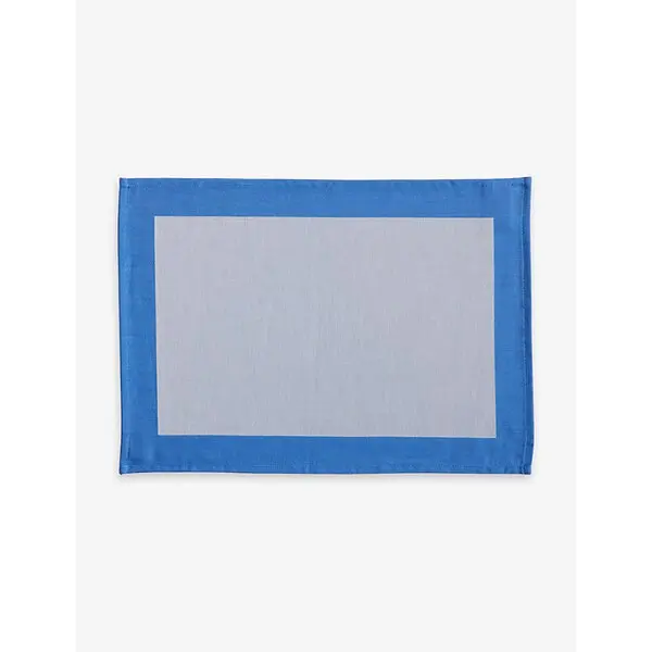 HAY Ram Colour-block Cotton Placemat 40cm X 40cm - Blue