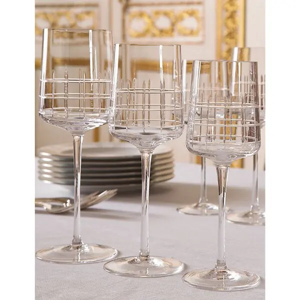 Christofle Graphik Crystal-glass Red Wine Glasses Set Of Two