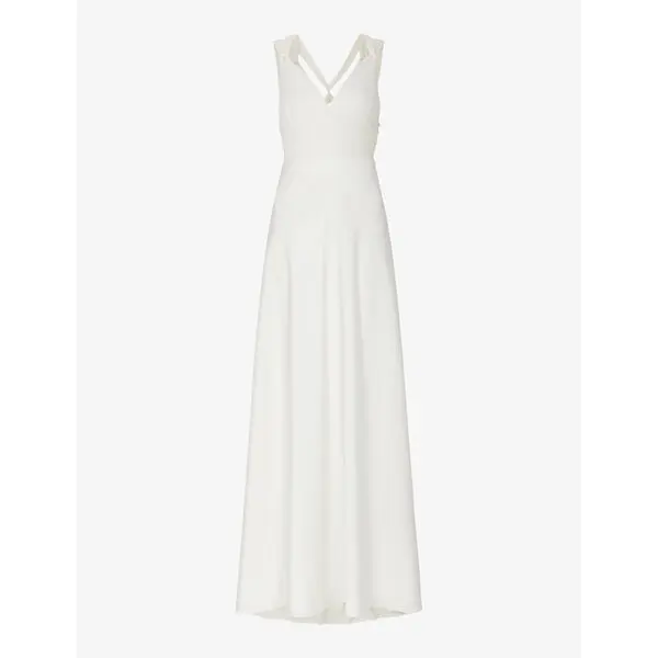 sachin and babi light blue dress Nude Sparkly Long Sophisticated Formal Dress With Detachable Train