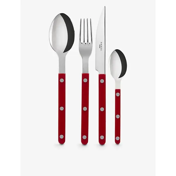 SABRE Bistrot 4-pieces Stainless-steel Cutlery Set - Burgundy