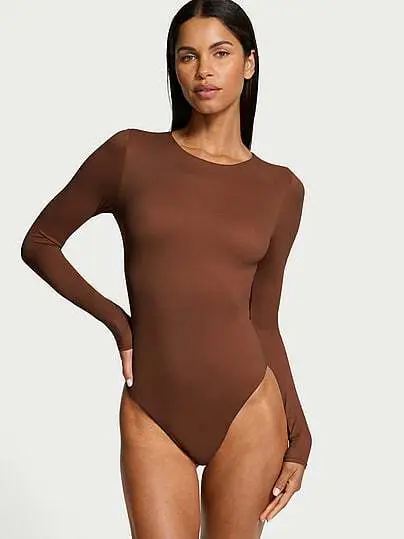 Victoria's Secret Bodywear Long-sleeve Bodysuit - Brown