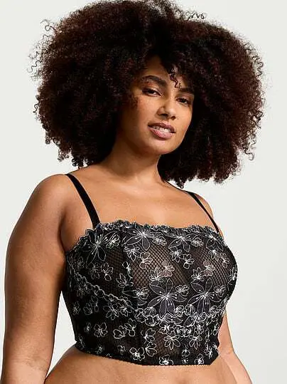Victoria's Secret Ziggy Glam Embroidery Corset Top - Black
