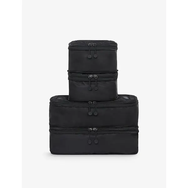 ANTLER Chelsea Zipped Pack Of Four Woven Travel Cubes - Black