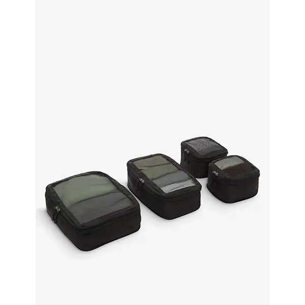 ANTLER Chelsea Zipped Pack Of Four Woven Travel Cubes - Black