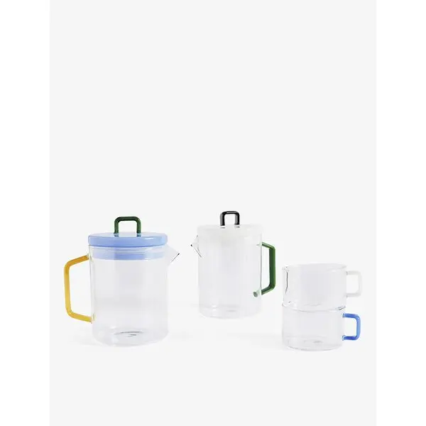 HAY Brew Contrast-handle Glass Cup - Jade White