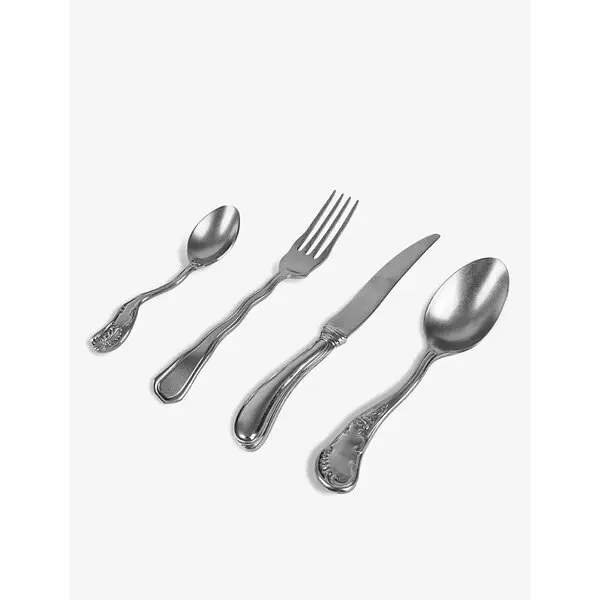 SELETTI Acid Curved Stainless-steel Cutlery Set Of Four - One-color