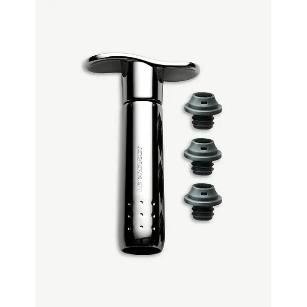 LE CREUSET Logo-engraved Metal Wine Pump And Stoppers Set - Black/nickel