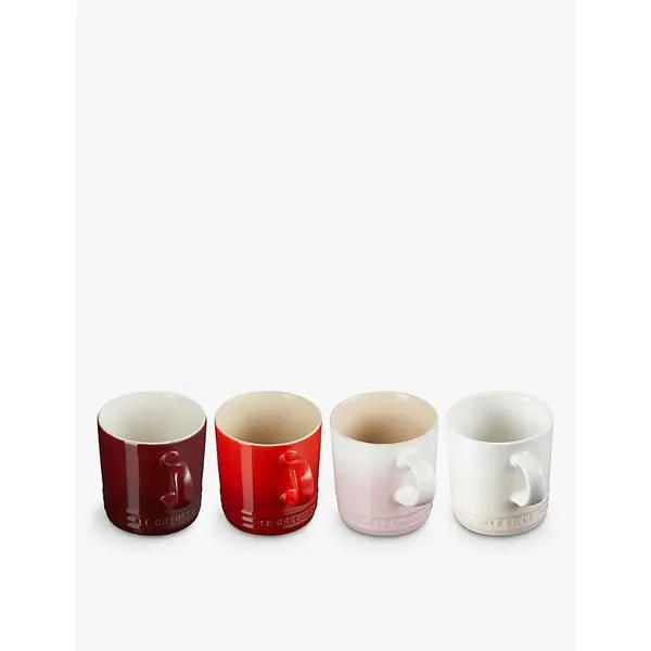 Le Creuset Set Of 4 Mugs Cerise Red Reviews | Crate & Barrel - View #5