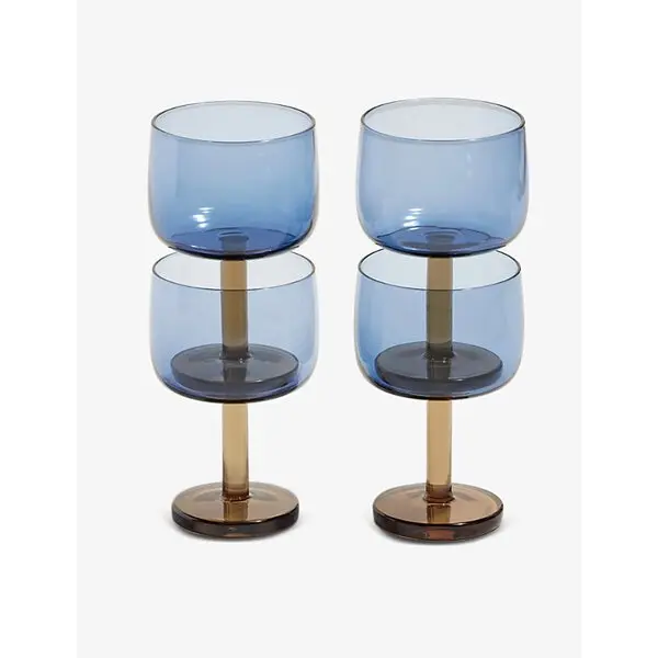 OUR PLACE Party Coupe Glasses Set Of Four - Twilight Dusk