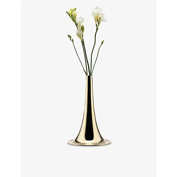 ALESSI Trumpet Small Brass Vase 24.9cm