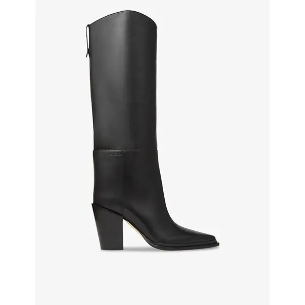 JIMMY CHOO Cece Leather Heeled Knee-high Boots - Black
